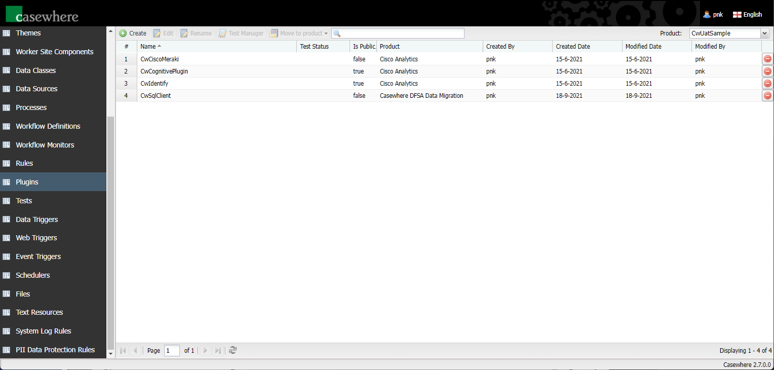 Plugin management | Casewhere Docs